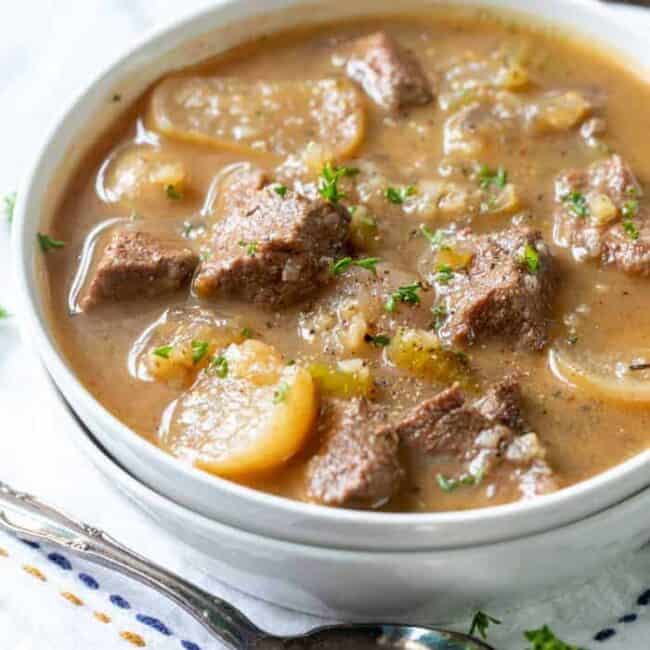 Low Carb Beef Soup with Radishes {A Hearty Stew!} - Easy Low Carb