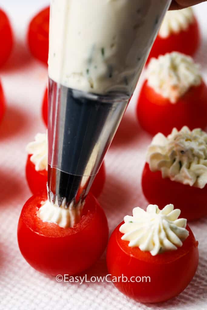 Stuffed Cherry Tomatoes (Fresh, Creamy, and so Delicious!) - Easy Low Carb