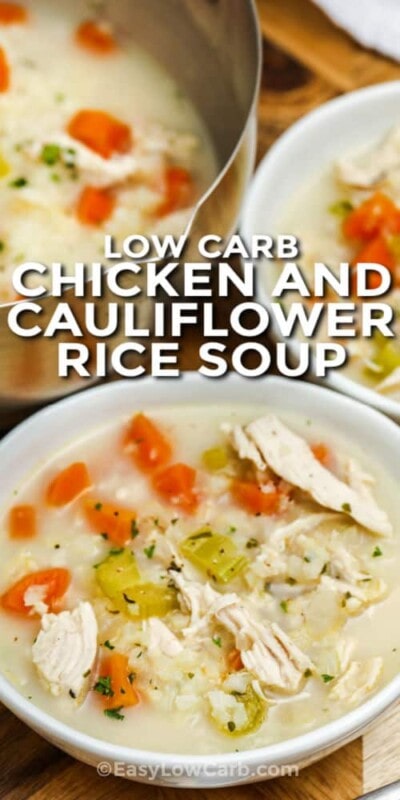 Chicken Cauliflower Rice Soup (Easy One Pot Recipe!) - Easy Low Carb