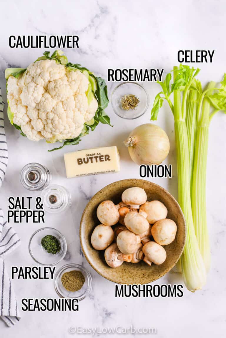 Keto Cauliflower Stuffing(Savory Holiday Side!) - Easy Low Carb