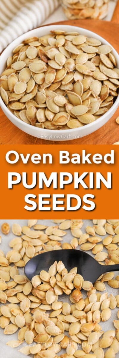 Baked Pumpkin Seeds (Healthy Crunchy Snack!) - Easy Low Carb