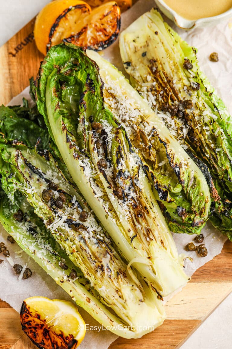 Grilled Romaine Salad (Just 2 Minute Cook Time!) - Easy Low Carb