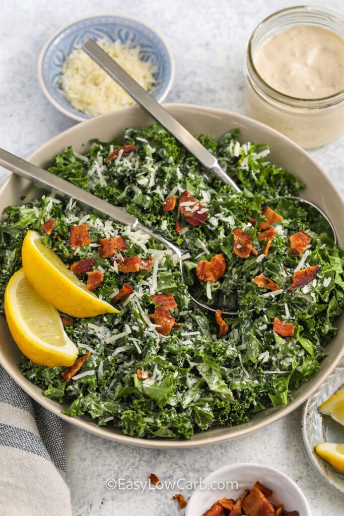 Kale Caesar Salad (Easy and Delicious!) - Easy Low Carb