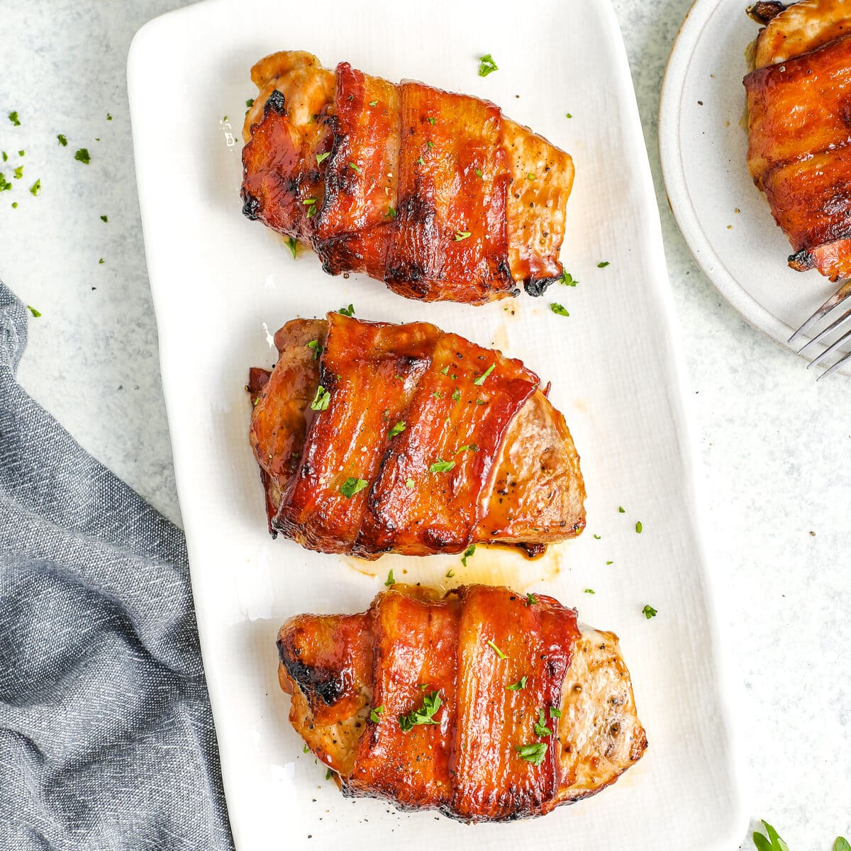 Bacon Wrapped Pork Chops (Just 5 Ingredients!) - Easy Low Carb