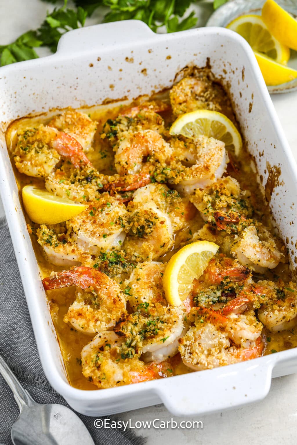 Baked Shrimp Scampi (Crispy & Flavorful!) - Easy Low Carb