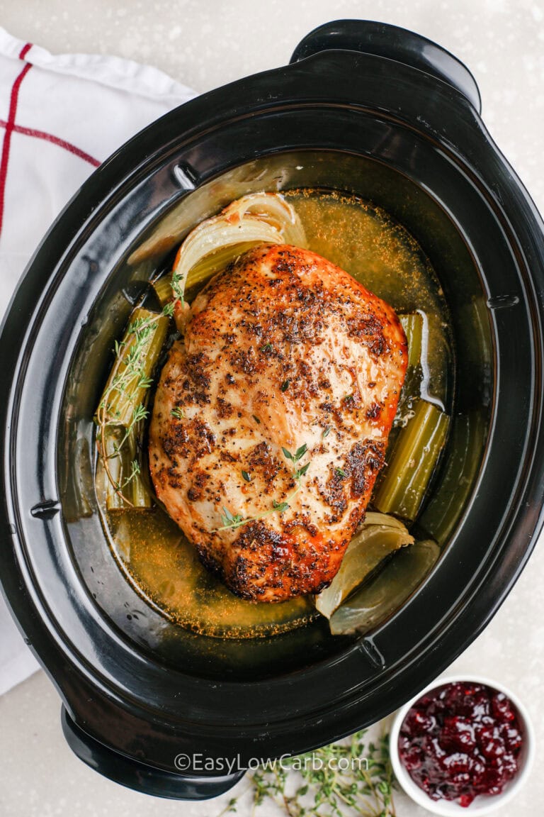 Crock Pot Turkey Breast (Slow Cooked, Juicy & Tender!) - Easy Low Carb