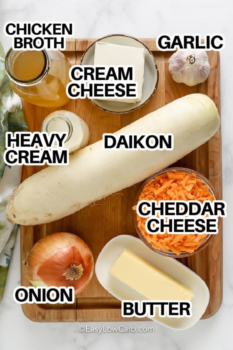 Keto Daikon Potato Gratin Recipe(Cheesy Side Dish) - Easy Low Carb