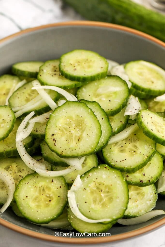 Cucumber And Onion Salad (Crispy, Crunchy, And So Easy!) - Easy Low Carb