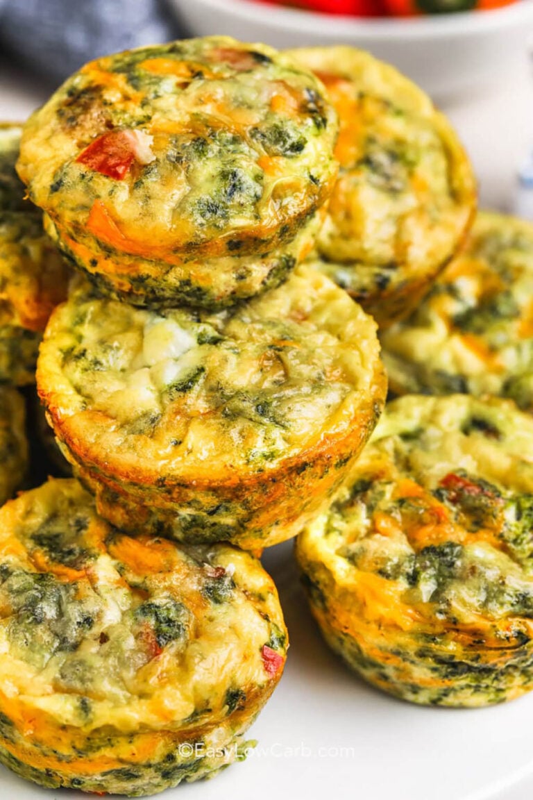 Crustless Mini Quiches (Delish Low Carb Recipe) - Easy Low Carb